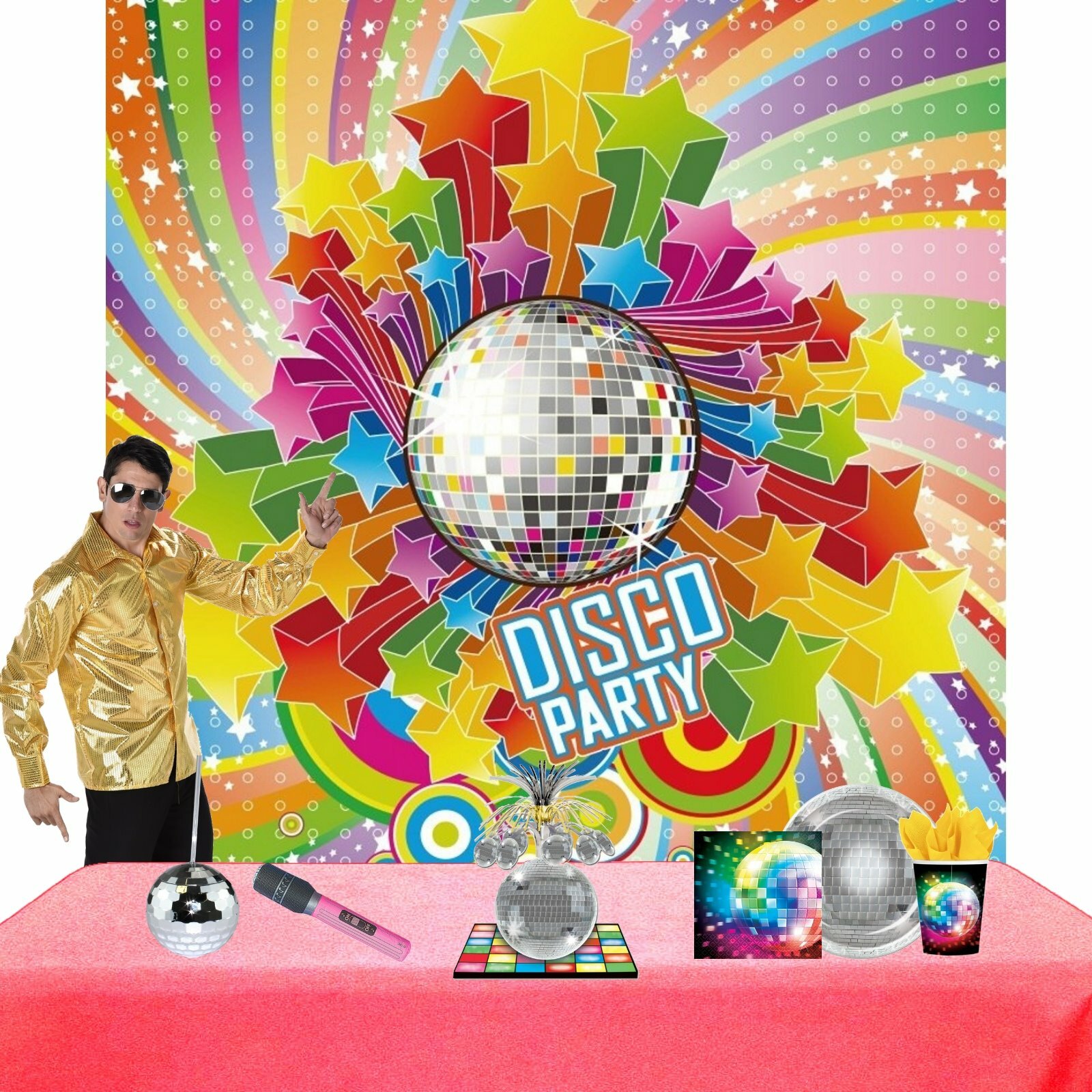 Disco Party Large Fabric Wall Backdrop | 70's Disco | Themed Party ...