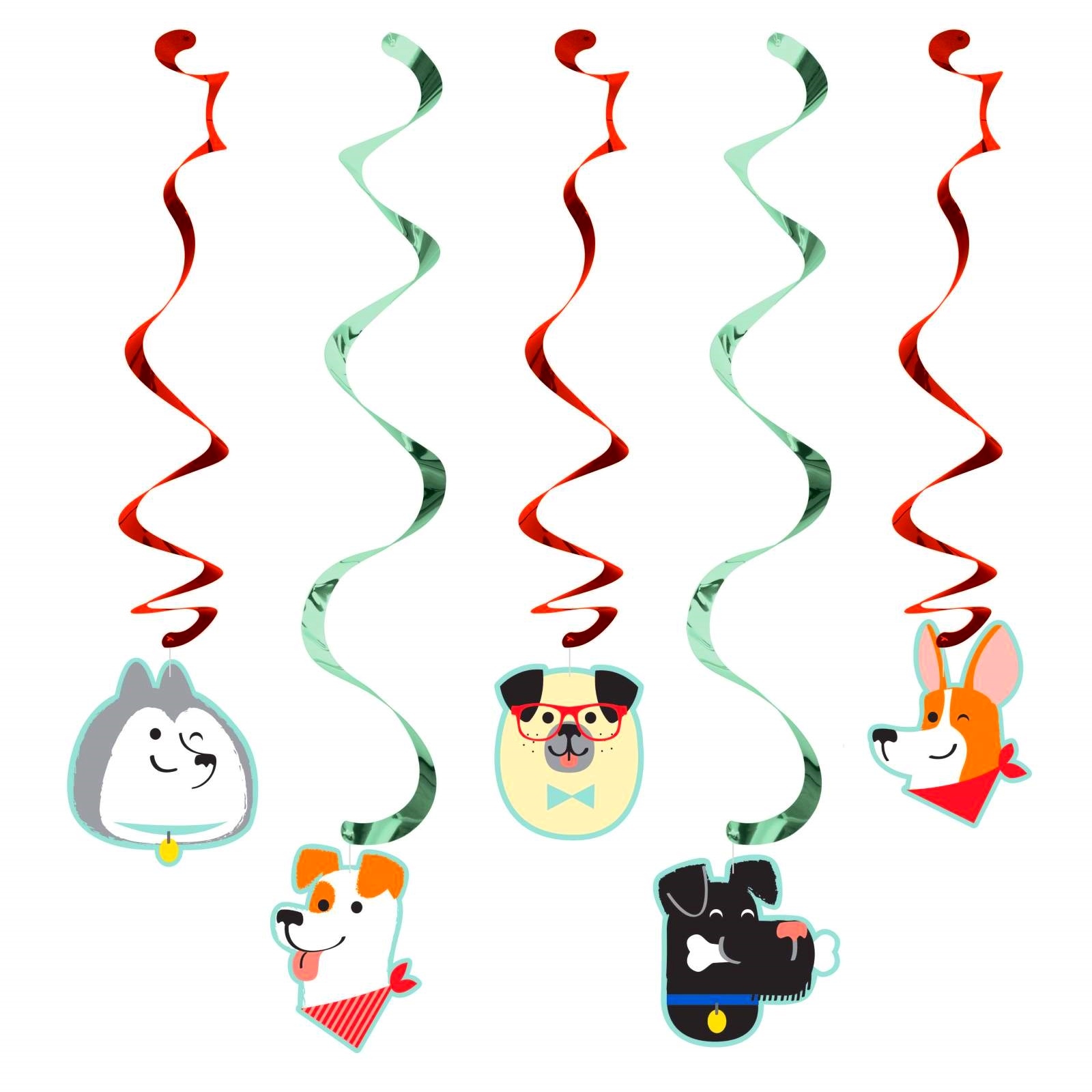 Dog Party Dangling Decorations (Pack of 5) - Discount Party Supplies