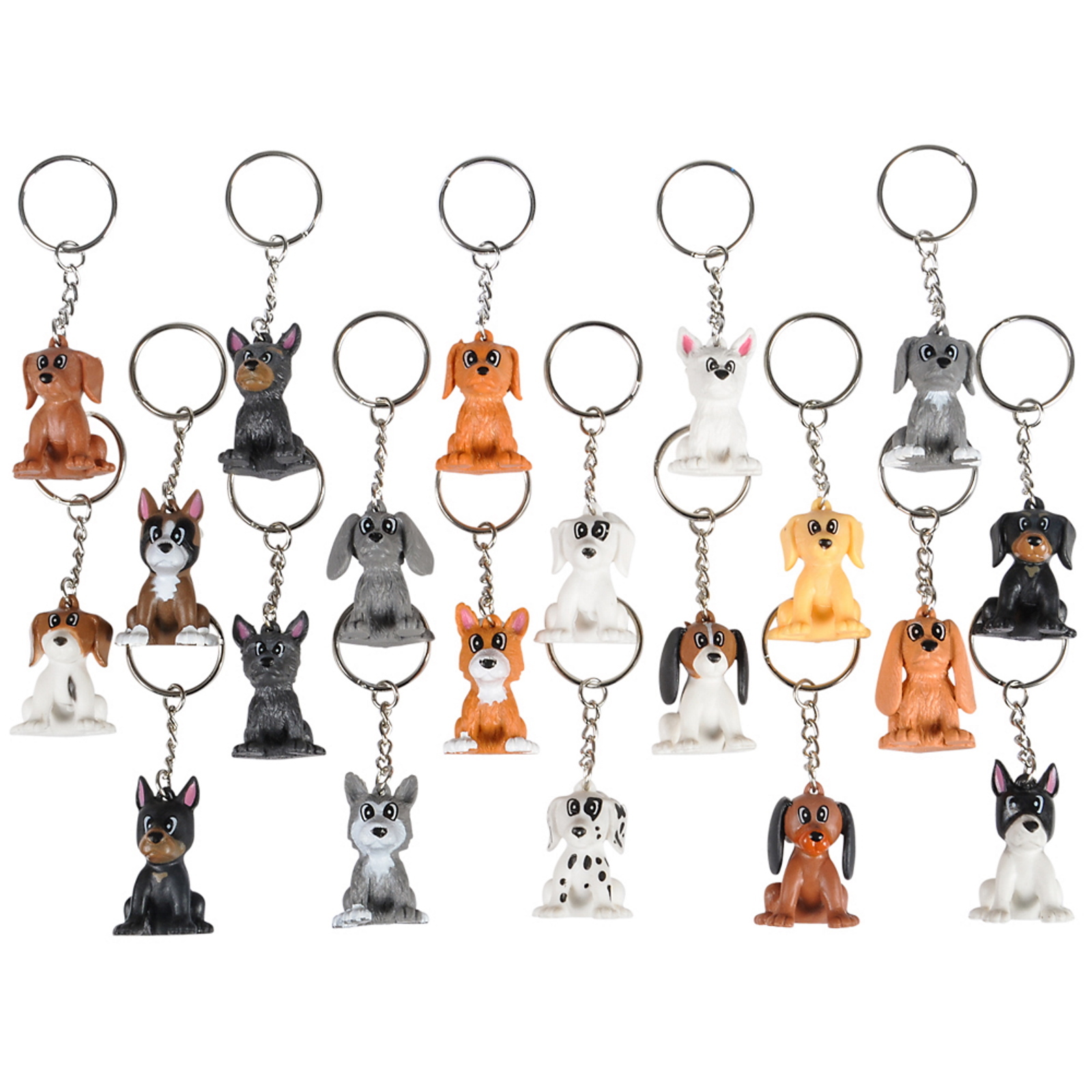 Assorted Dog Keyrings (Pack of 20) - Discount Party Supplies