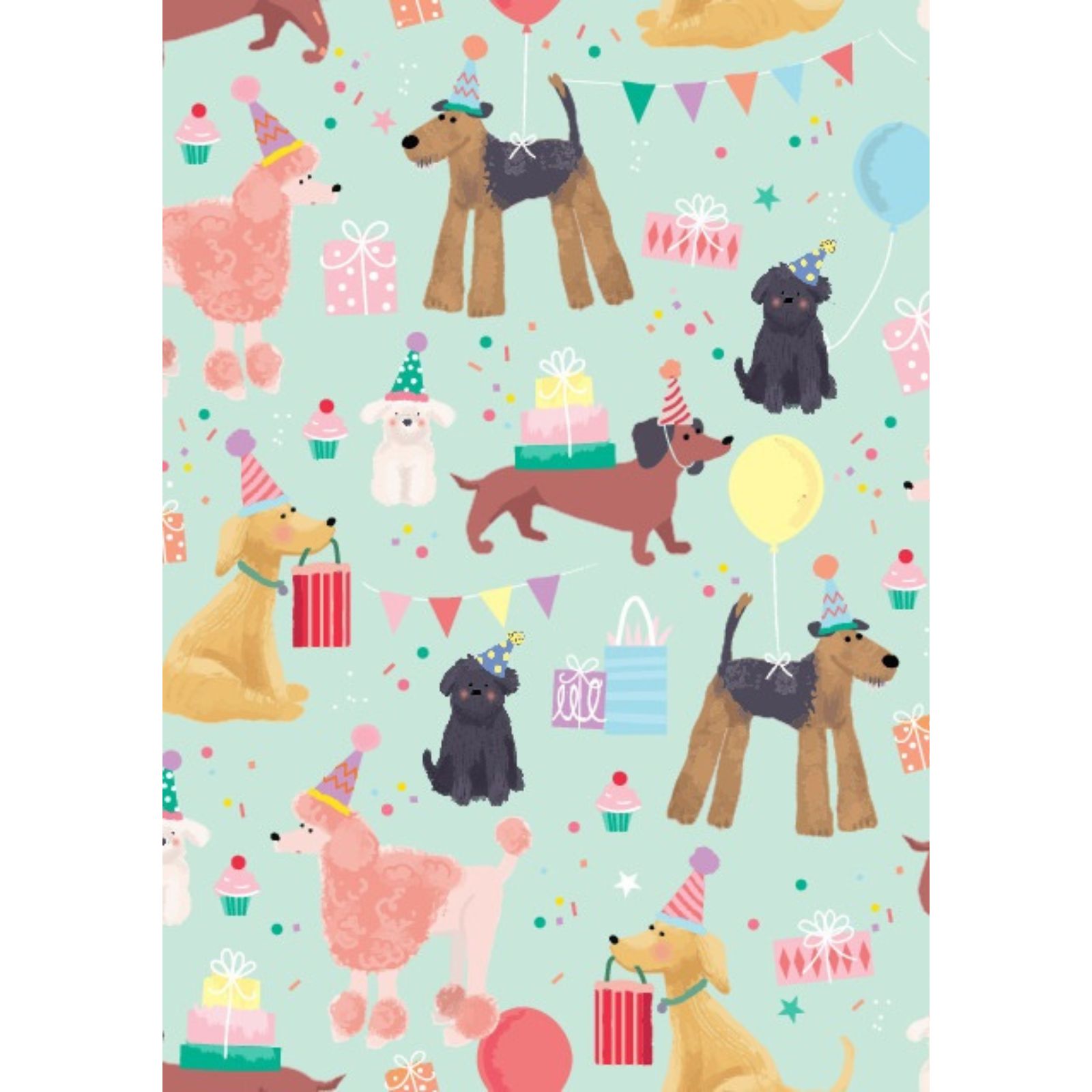 Birthday Dog Wrapping Paper (1 Sheet) - Discount Party Supplies