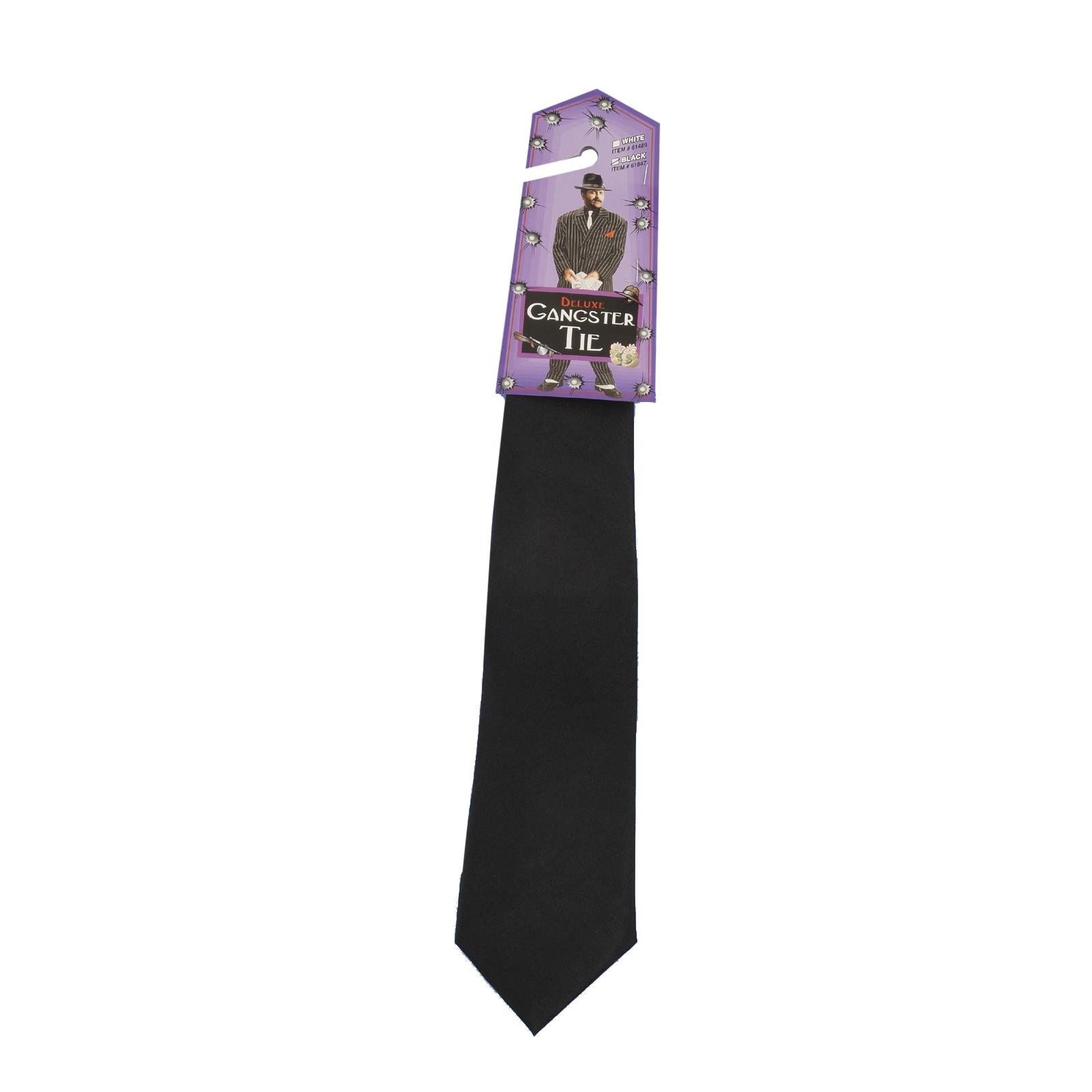Long Skinny Black Gangster Tie Adult Costume Accessory - Discount Party ...