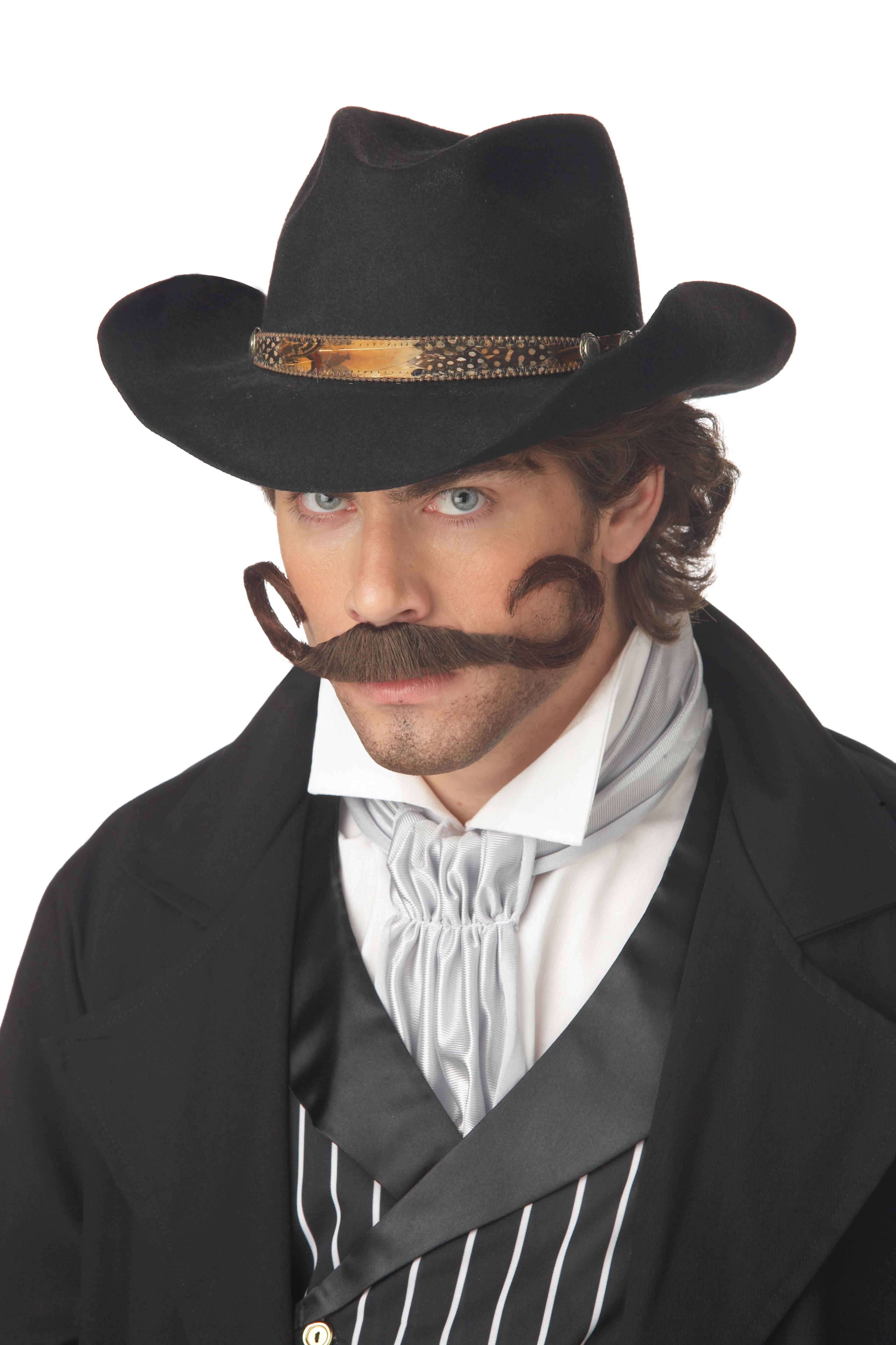 The Gunslinger Western Dark Brown Mustache Adult Costume Accessory ...