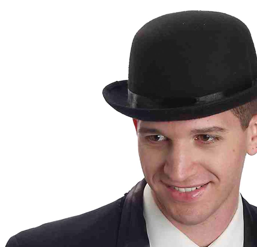 Deluxe Black Bowler Derby Adult Hat - Discount Party Supplies