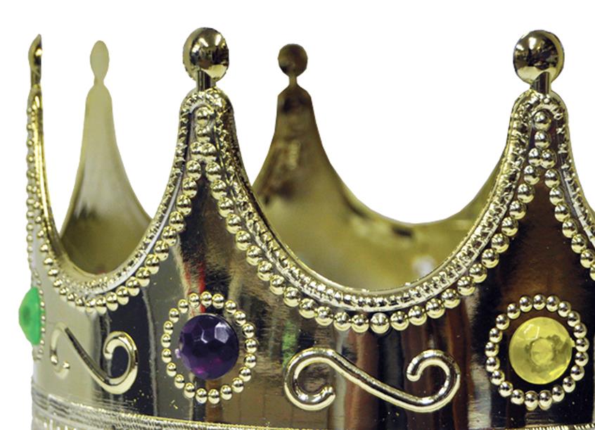 King Jeweled Gold Plastic Crown Adult Costume Accessory - Discount ...