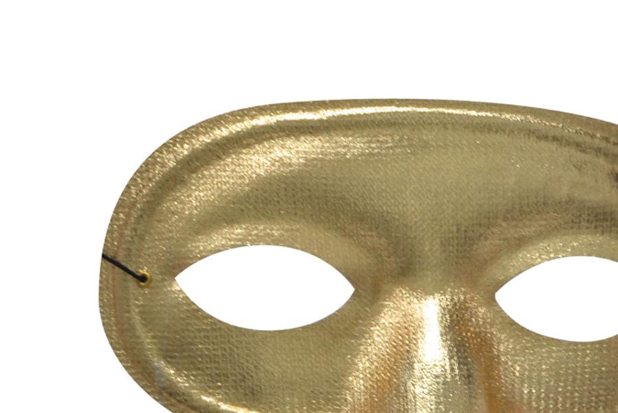 Bandit Half Domino Gold Adult Mask - Discount Party Supplies