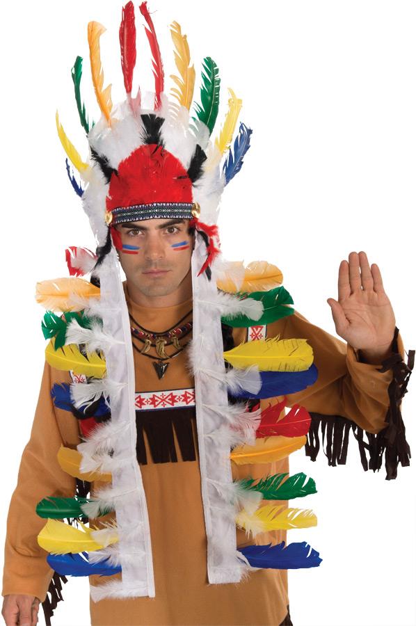 Native American Multi-Colour Headdress Adult Costume Accessory ...