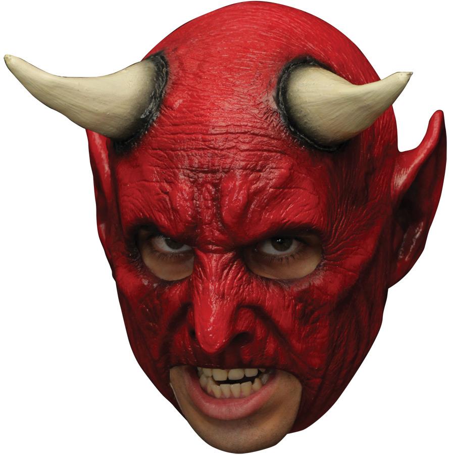Demon Chinless Latex Adult Mask - Discount Party Supplies
