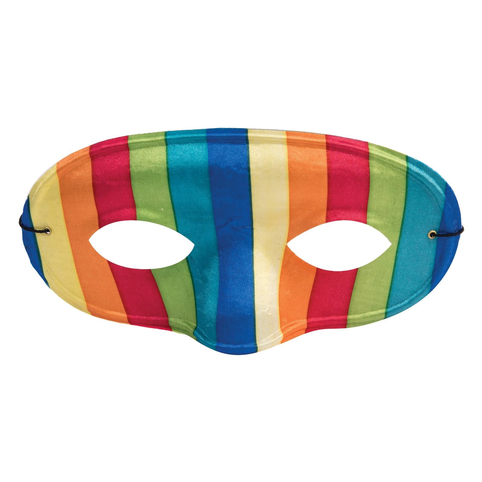 Rainbow Pride Striped Half Adult Mask - Discount Party Supplies