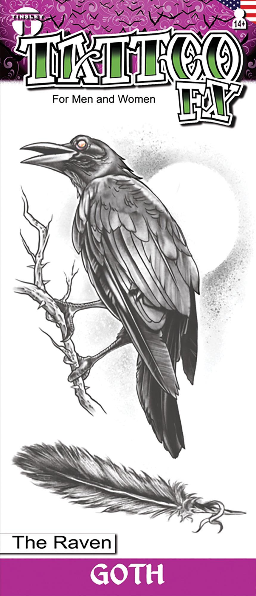 Goth Raven Tattoo Makeup Accessory - Discount Party Supplies