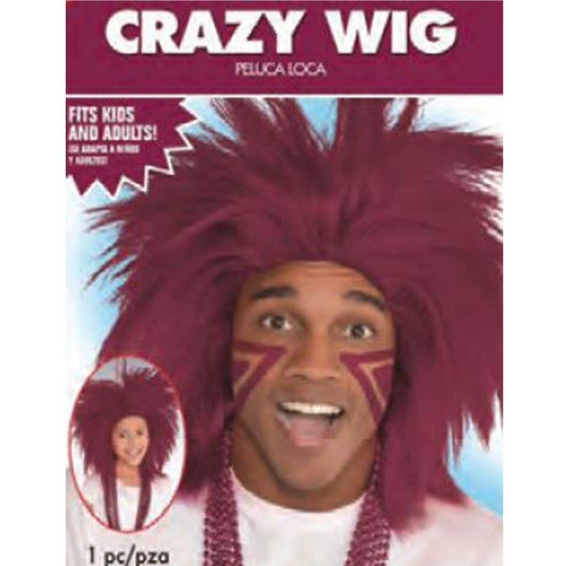 Burgundy Crazy Adult or Child Wig - Discount Party Supplies