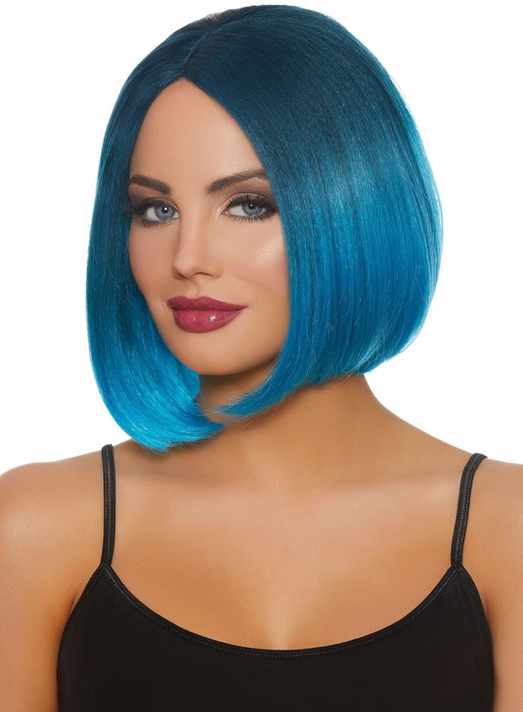 Mid Length Steel Blue Bob Adult Wig - Discount Party Supplies