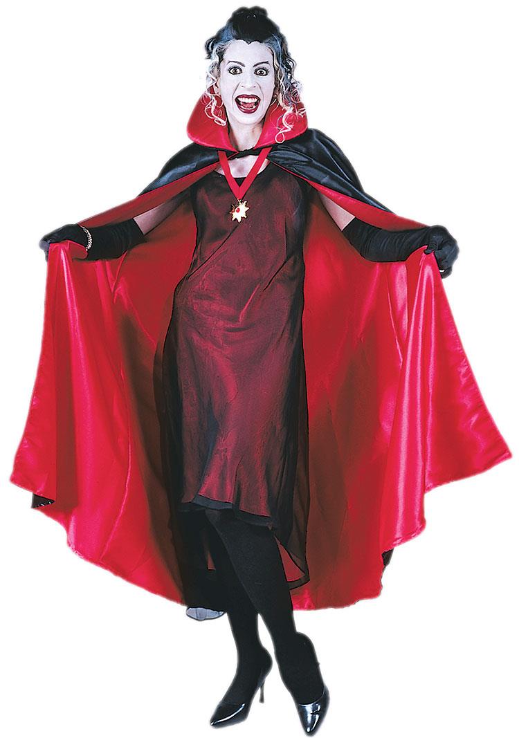 Deluxe Black Red Vampire Adult Cape - Discount Party Supplies