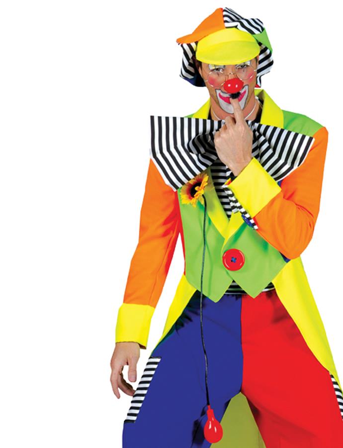 Spanky Stripes Male Clown Adult Costume - Discount Party Supplies