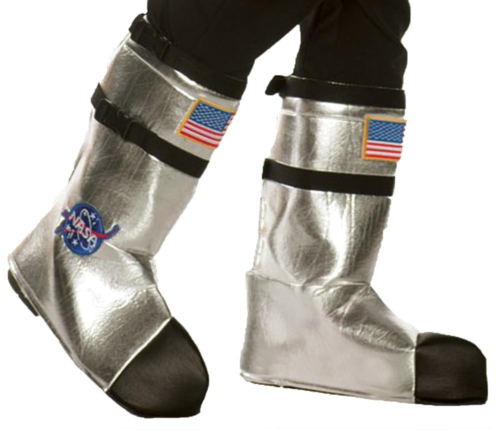Silver Astronaut Adult Boot Tops - Discount Party Supplies