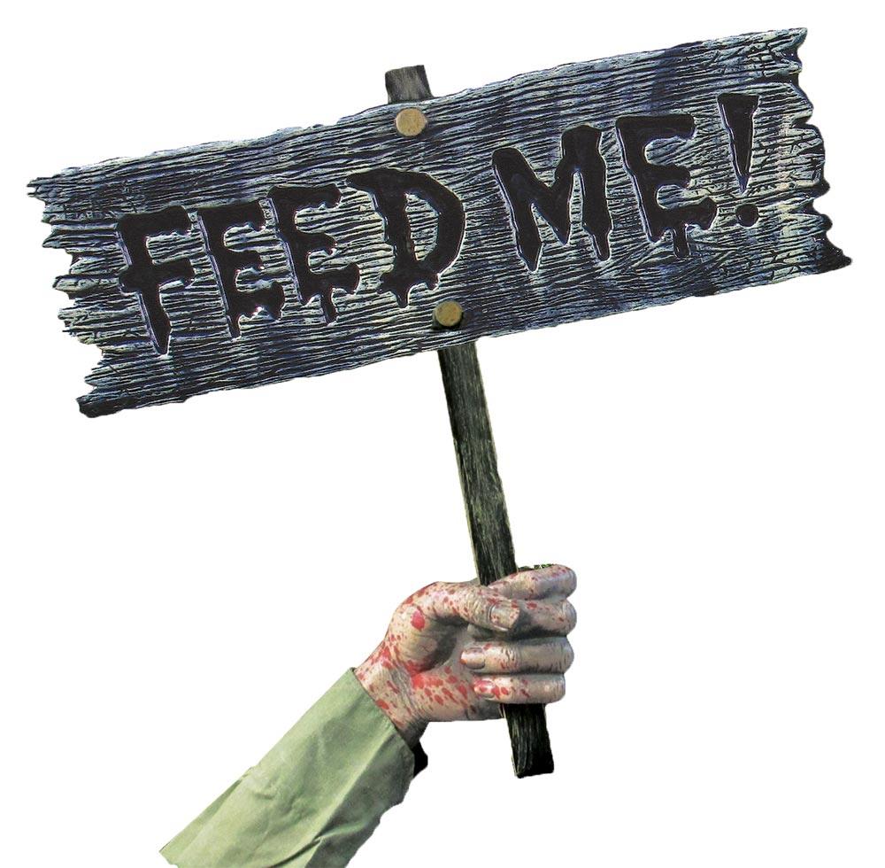 Feed Me Warning From Below Halloween Prop - Discount Party Supplies