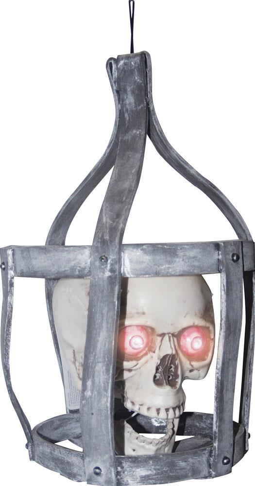 Talking Skull in Cage Halloween Prop - Discount Party Supplies