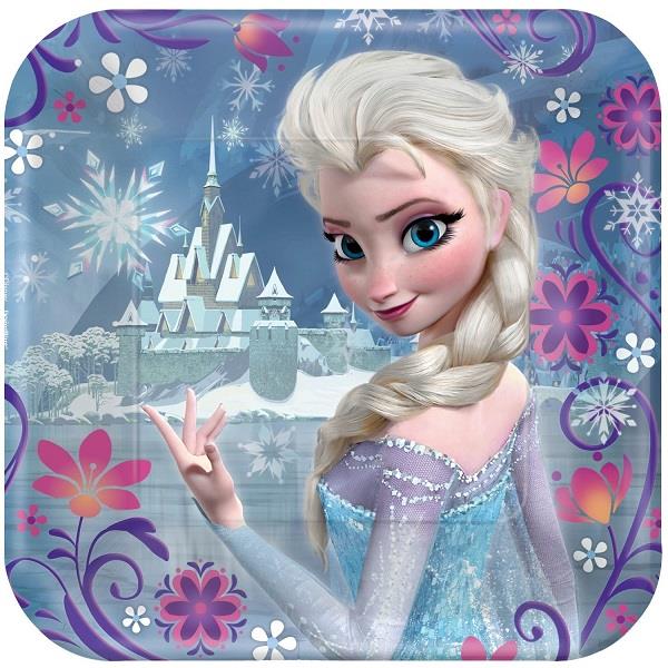 Frozen Elsa Square Paper Lunch Plates 18cm Pack of 8 - Discount Party ...