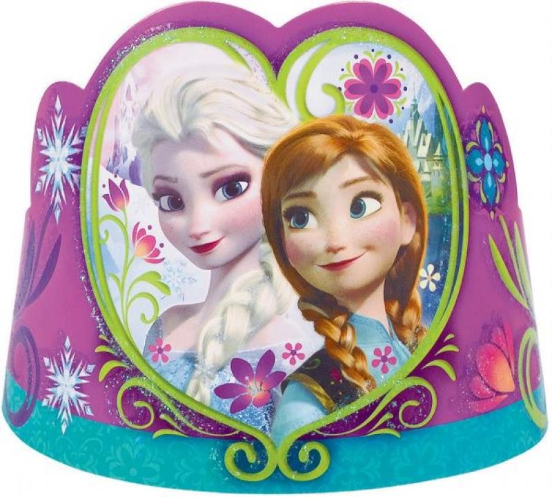 Frozen Glitter Cardboard Tiaras Pack of 8 - Discount Party Supplies