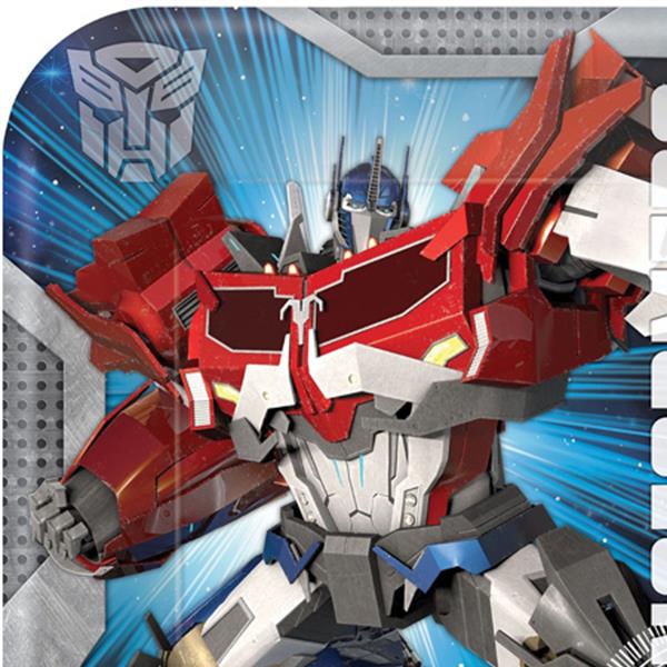 Transformers Square Paper Dinner Plates 23cm Pack of 8 - Discount Party ...