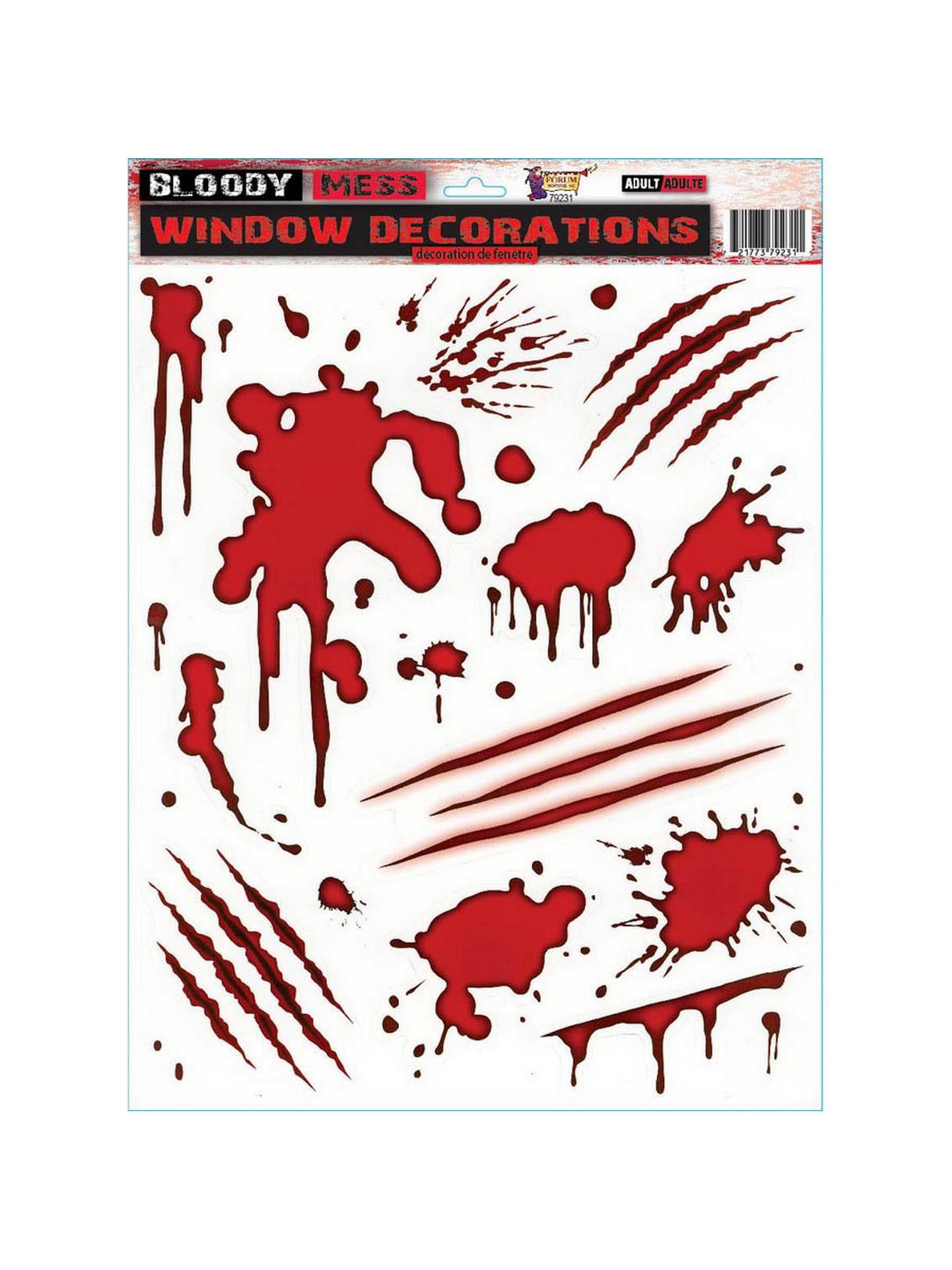 Bloody Window Stickers Halloween Decorations - Discount Party Supplies