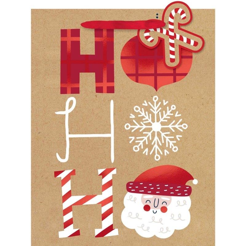 Christmas Ho Ho Ho Medium Vertical Gift Bag - Discount Party Supplies