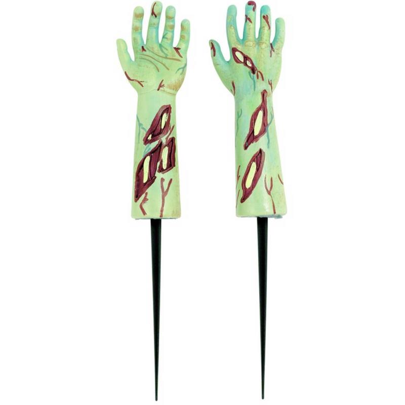 Zombie Hand Yard Stakes Pack of 2 Halloween Prop - Discount Party Supplies