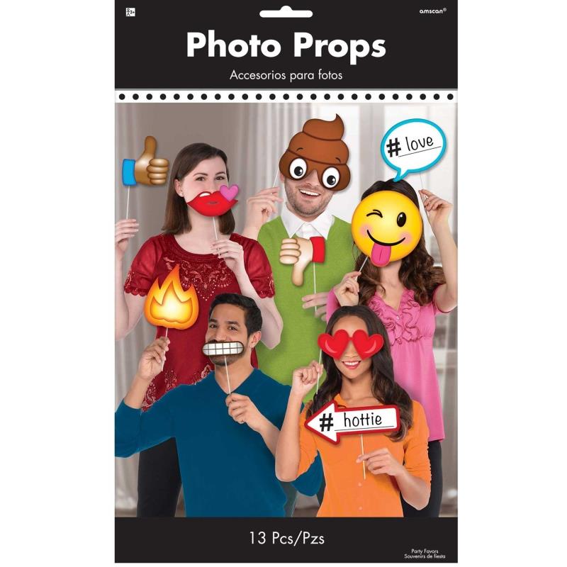 Emoji Expressions and Phrases Photo Booth Props - Discount Party Supplies