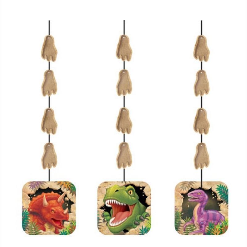 Dino Blast Hanging String Decorations Pack of 3 - Discount Party Supplies