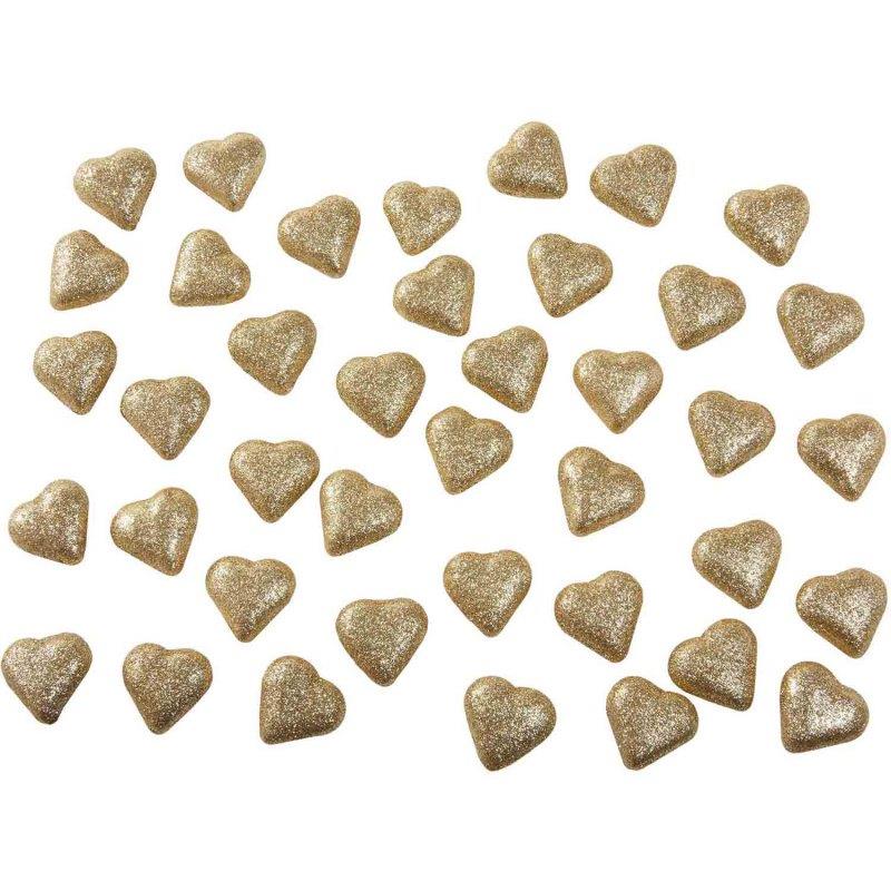 Heart Gold Table Scatters Pack of 40 - Discount Party Supplies