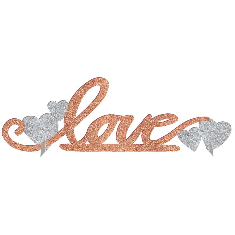 Navy Bride Glitter Love Table Decoration - Discount Party Supplies