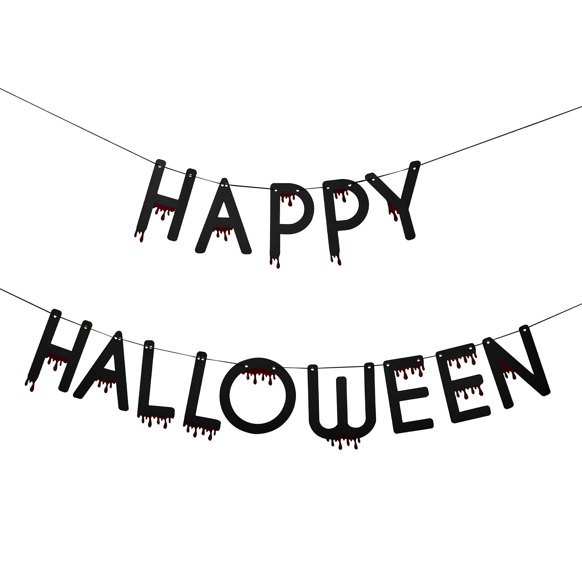 Fright Night Happy Halloween Bunting Banners Pack of 2 - Discount Party ...
