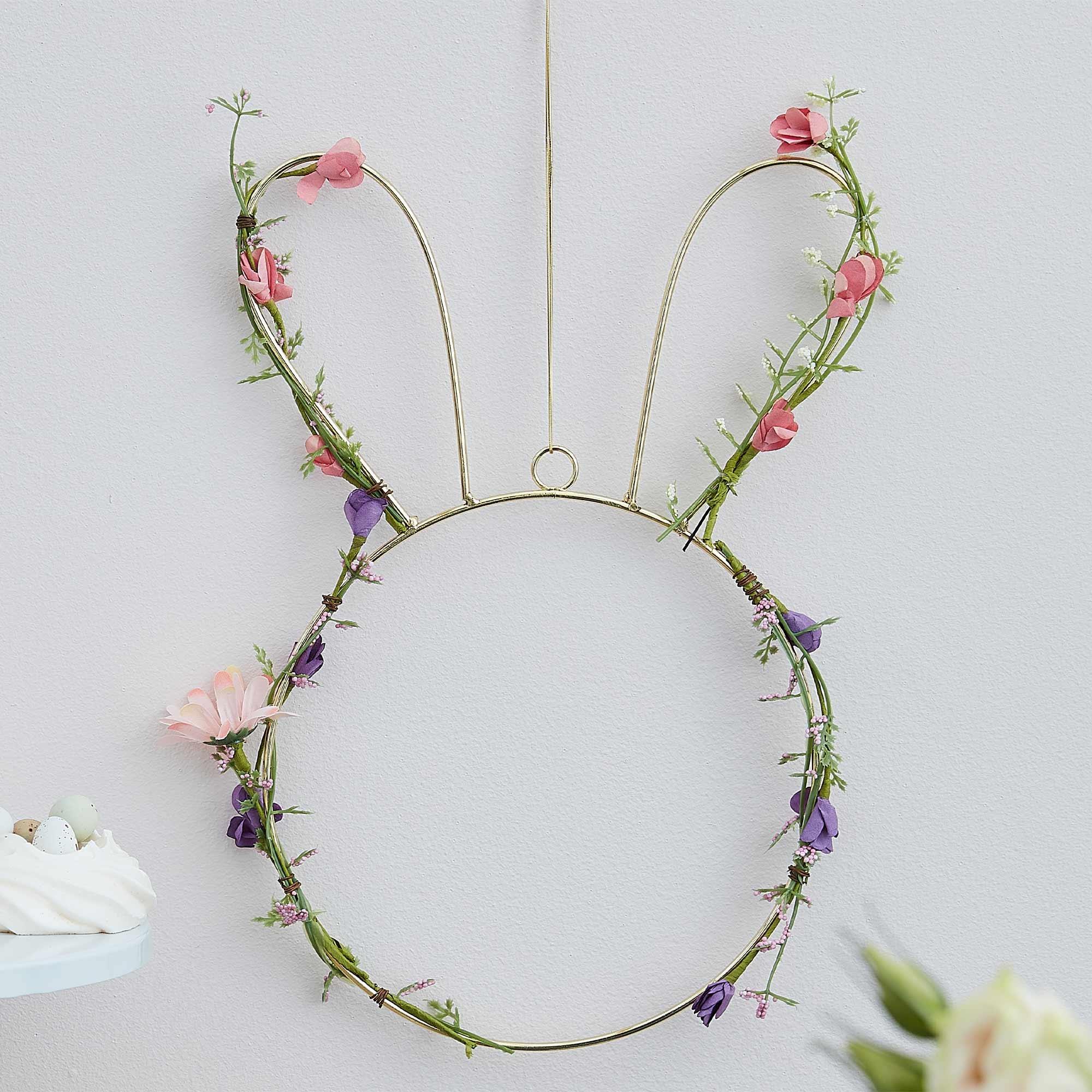 Hop This Way Contemporary Easter Bunny Wreath - Discount Party Supplies