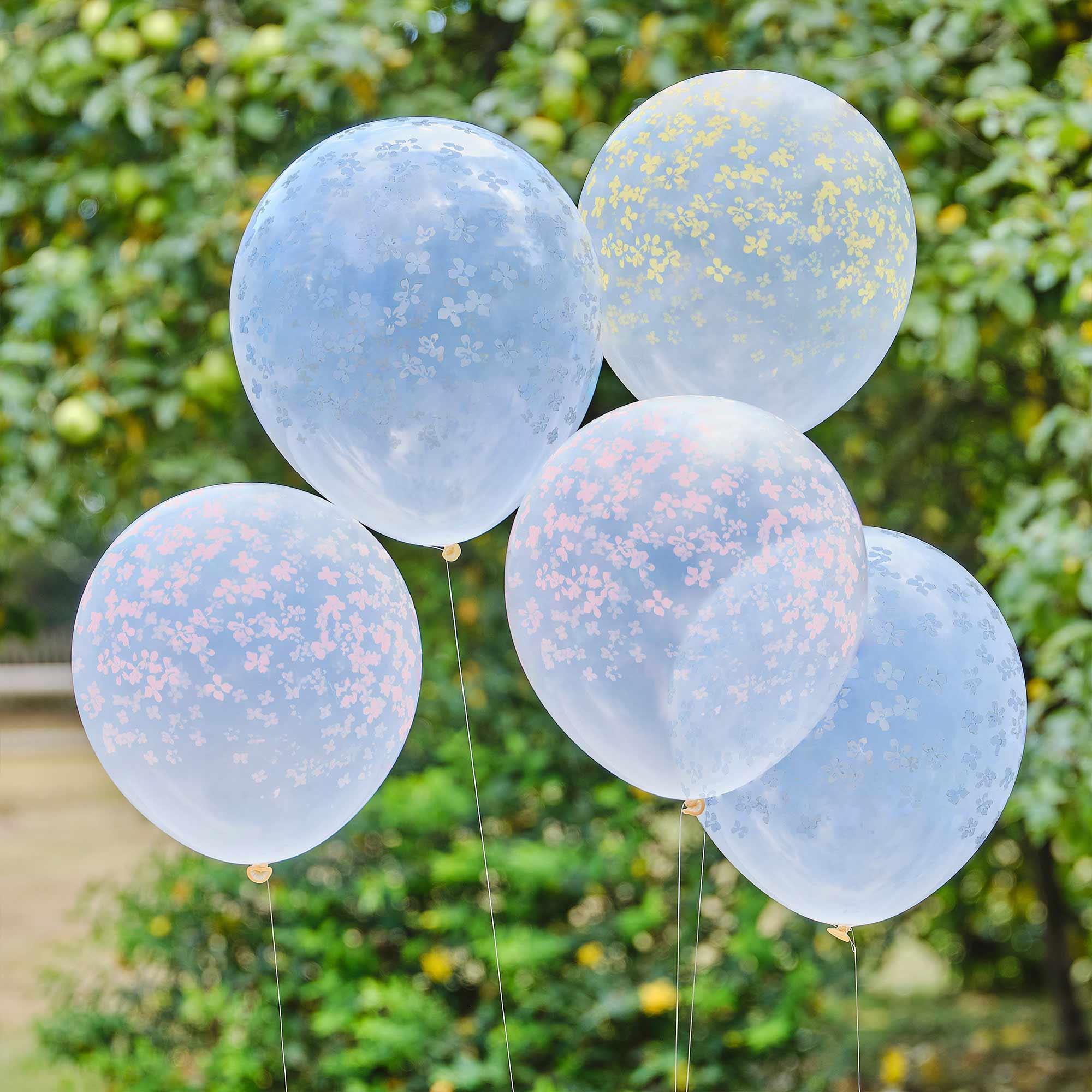 Hello Spring Patel Printed Flower Balloon Cluster Pack of 5 - Discount ...