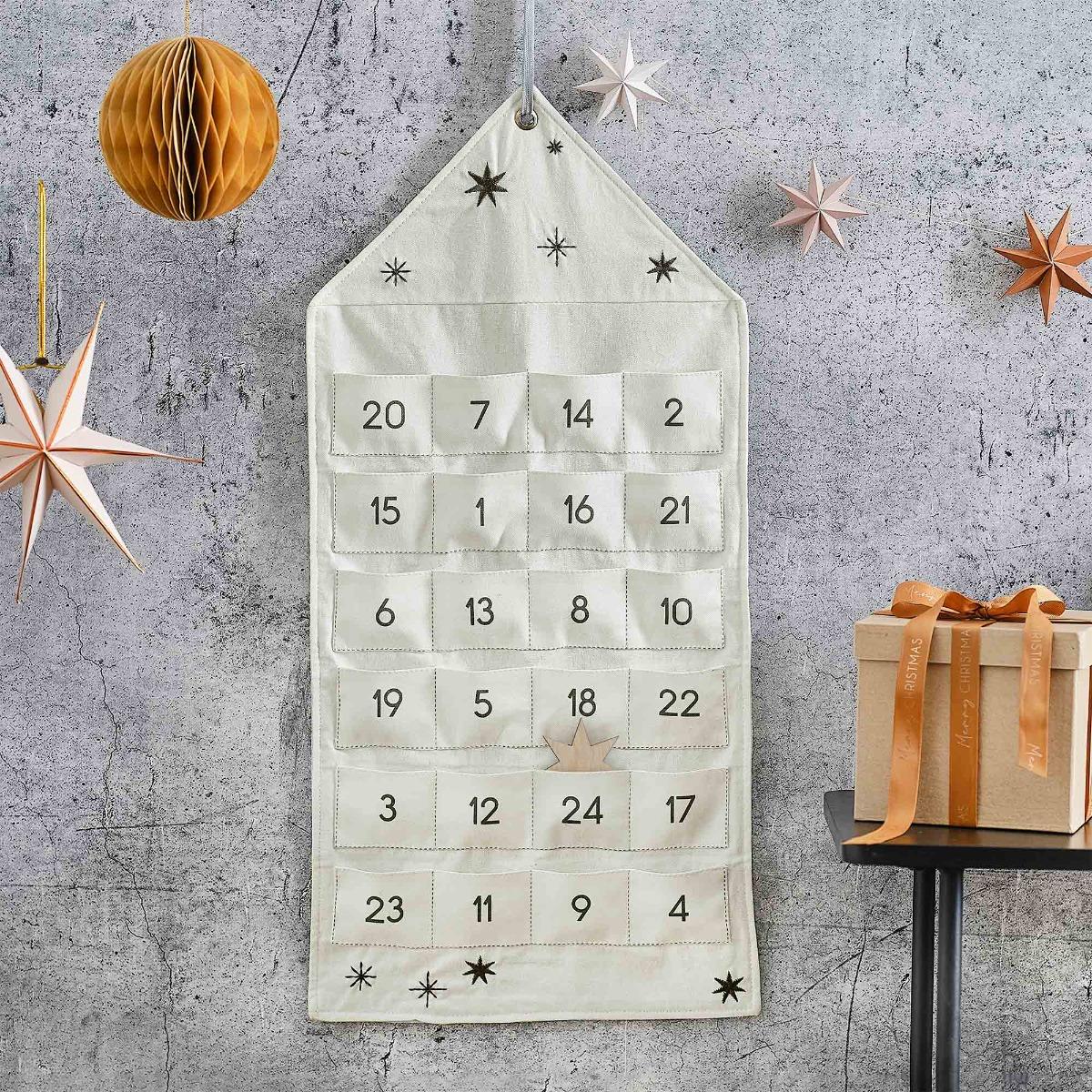 Cosy Copper Christmas Fabric Advent Calendar | Discount Party Supplies ...