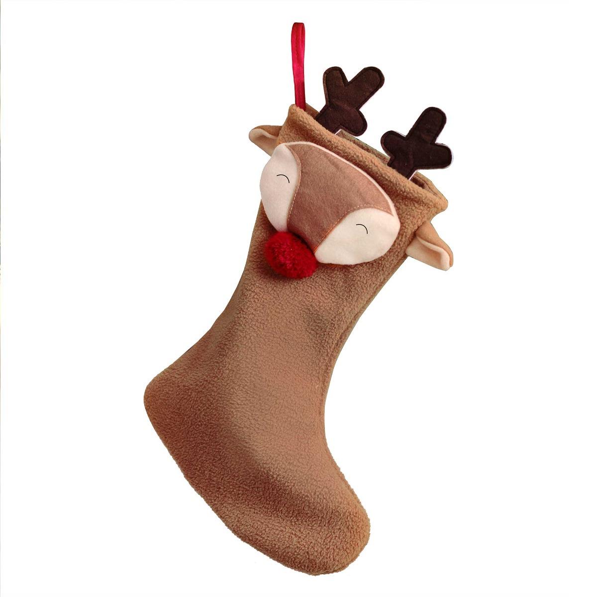 Merry Little Christmas Reindeer Stocking - Discount Party Supplies