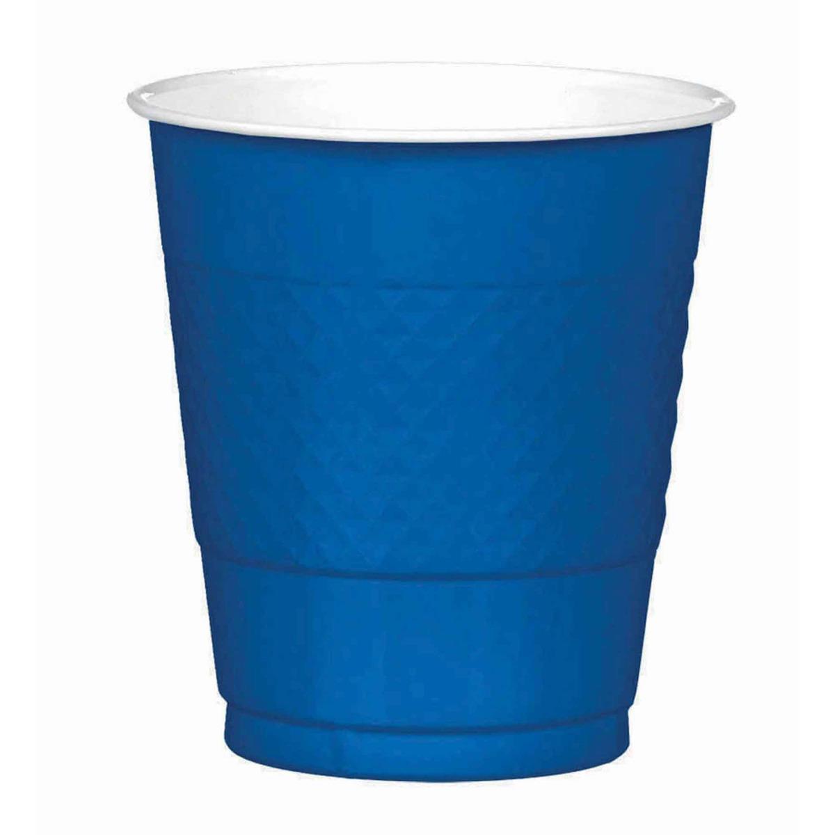 Bright Royal Blue Premium Plastic Cups Pack of 20 - Discount Party Supplies