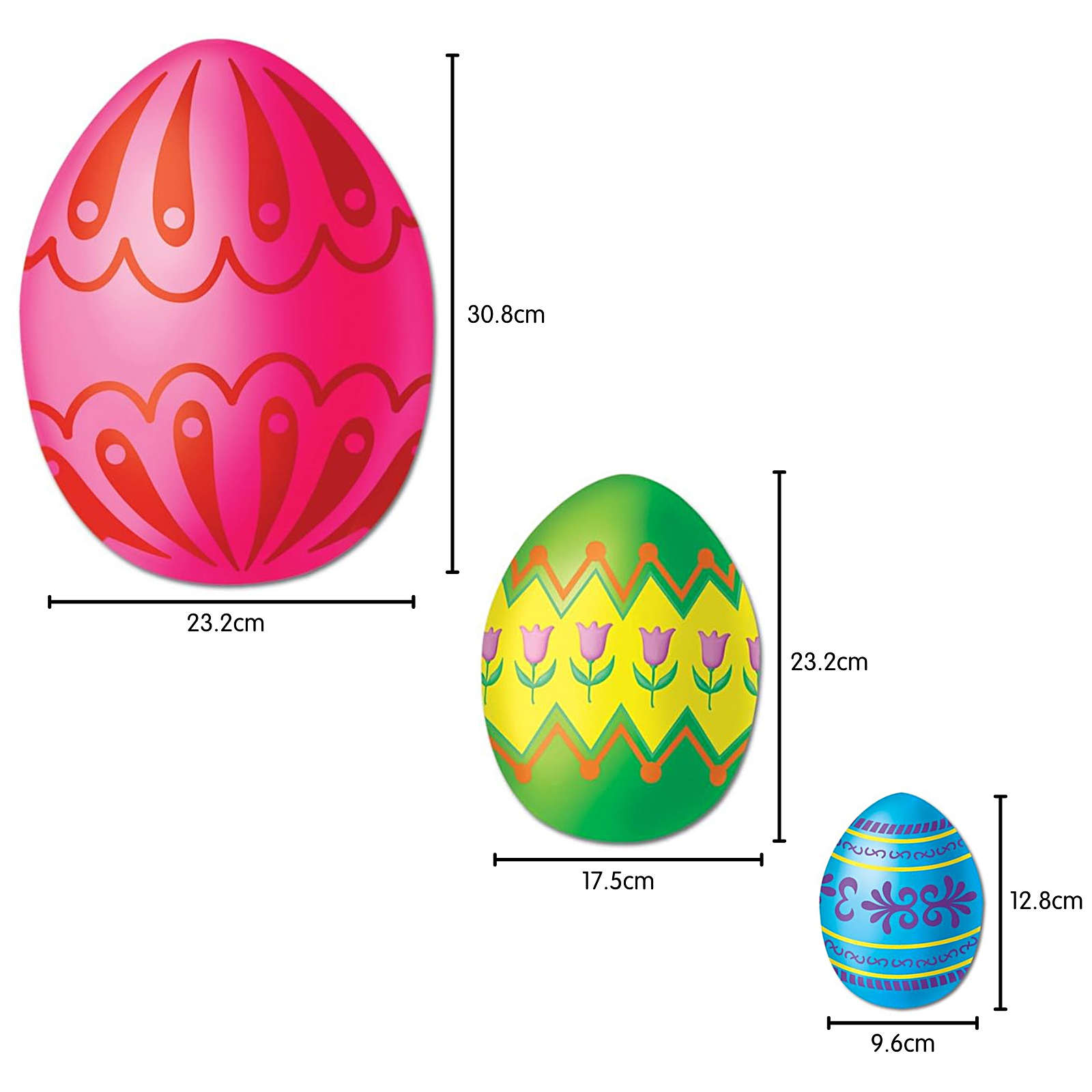 Colourful Easter Egg Cutouts (Pack of 10) - Discount Party Supplies