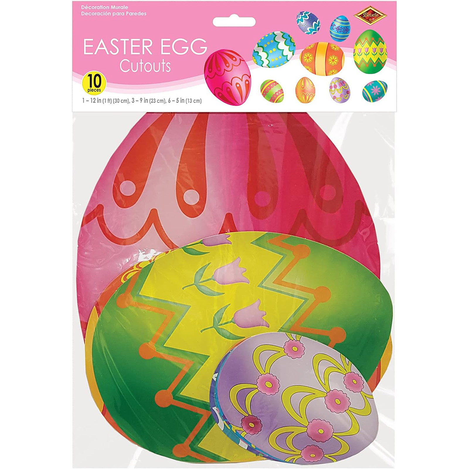 Colourful Easter Egg Cutouts (Pack of 10) - Discount Party Supplies