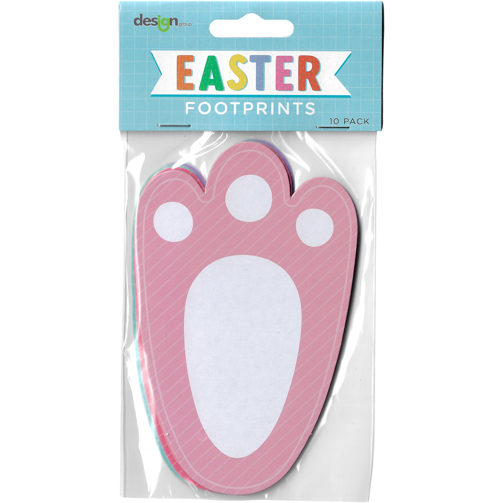 Colourful Bunny Rabbit Footprints (Pack of 10) | Easter Party Supplies ...