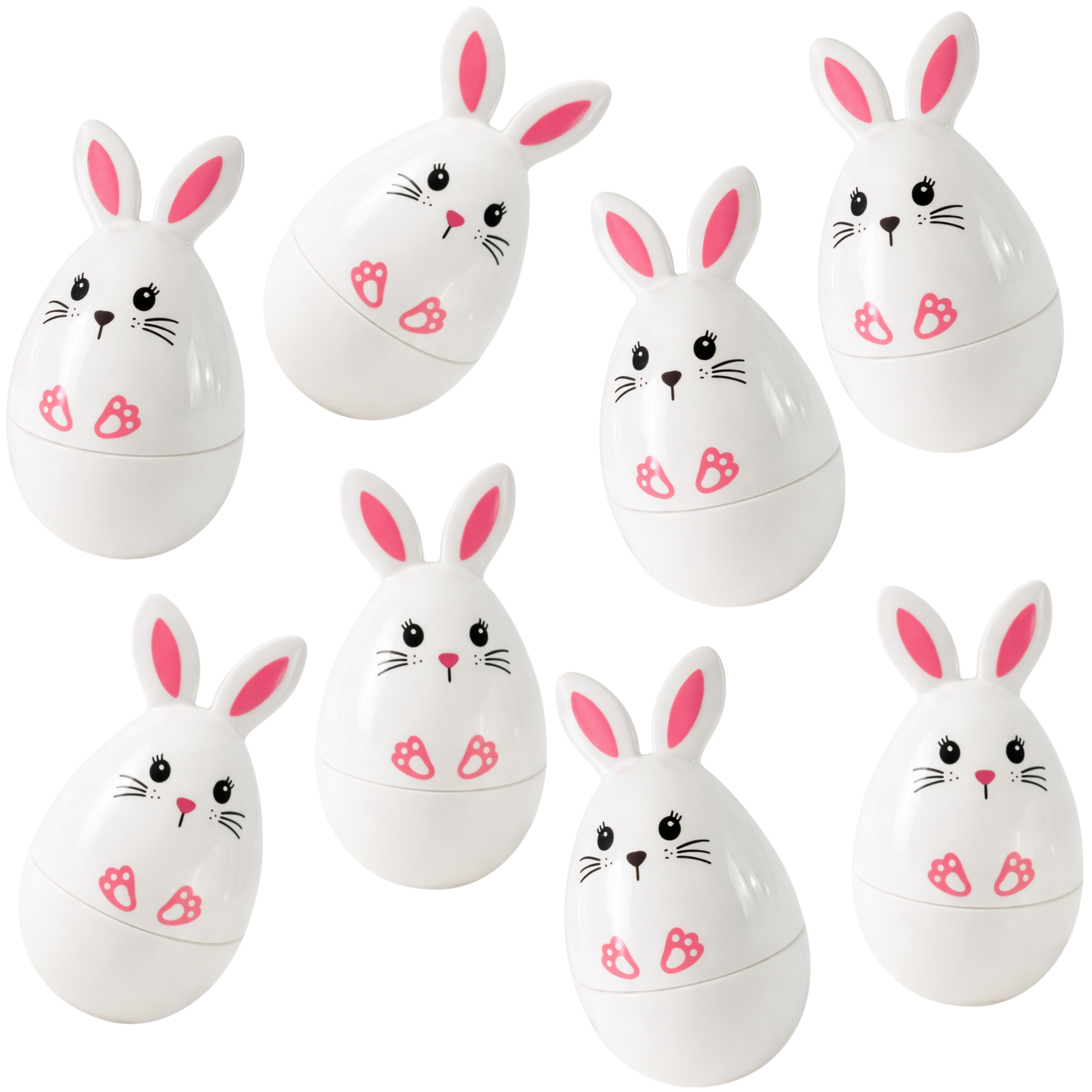 Pack of 8 Easter Bunny Fillable Plastic Eggs 6cm - Discount Party Supplies