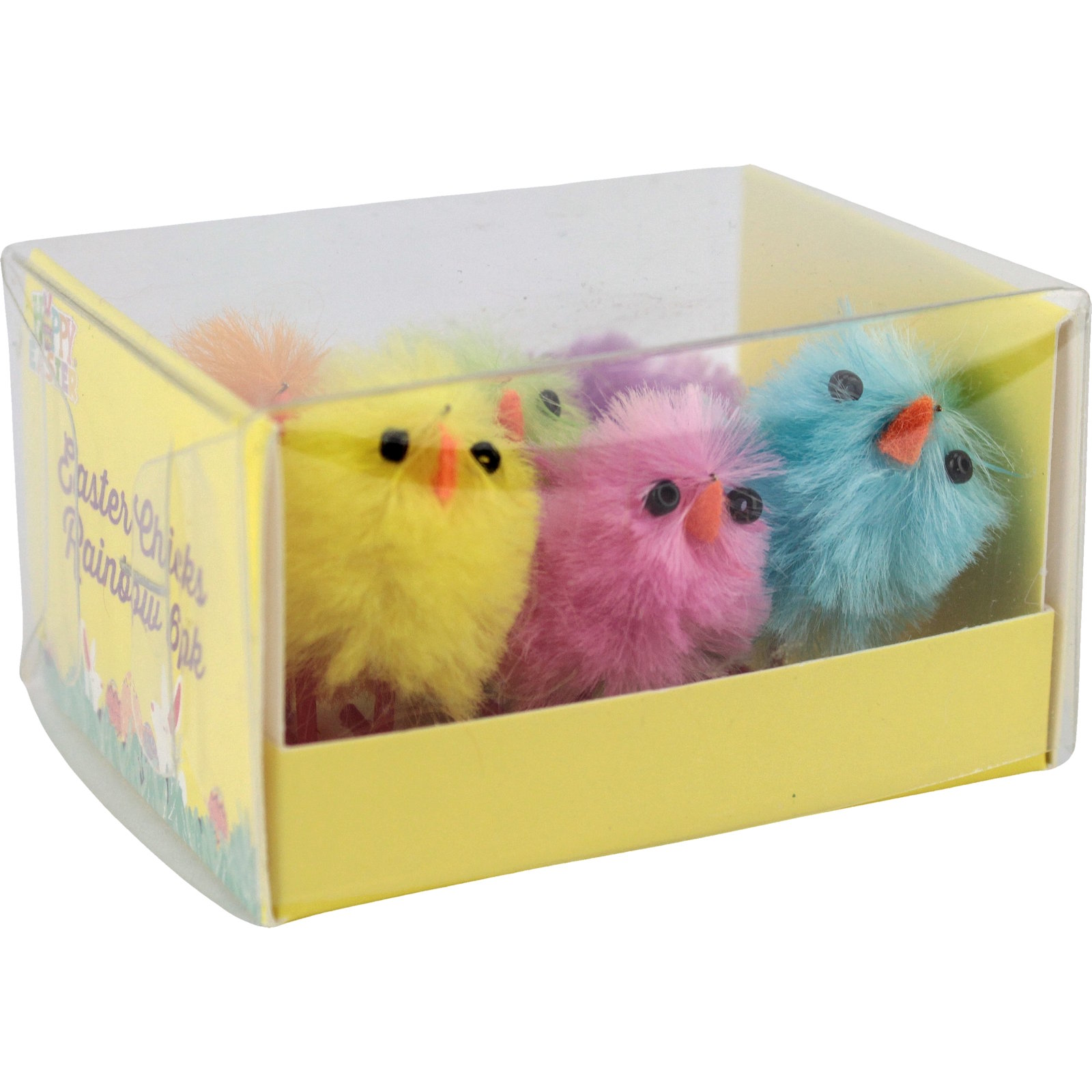 Rainbow Fluffy Easter Chicks 3cm (Pack of 6) - Discount Party Supplies