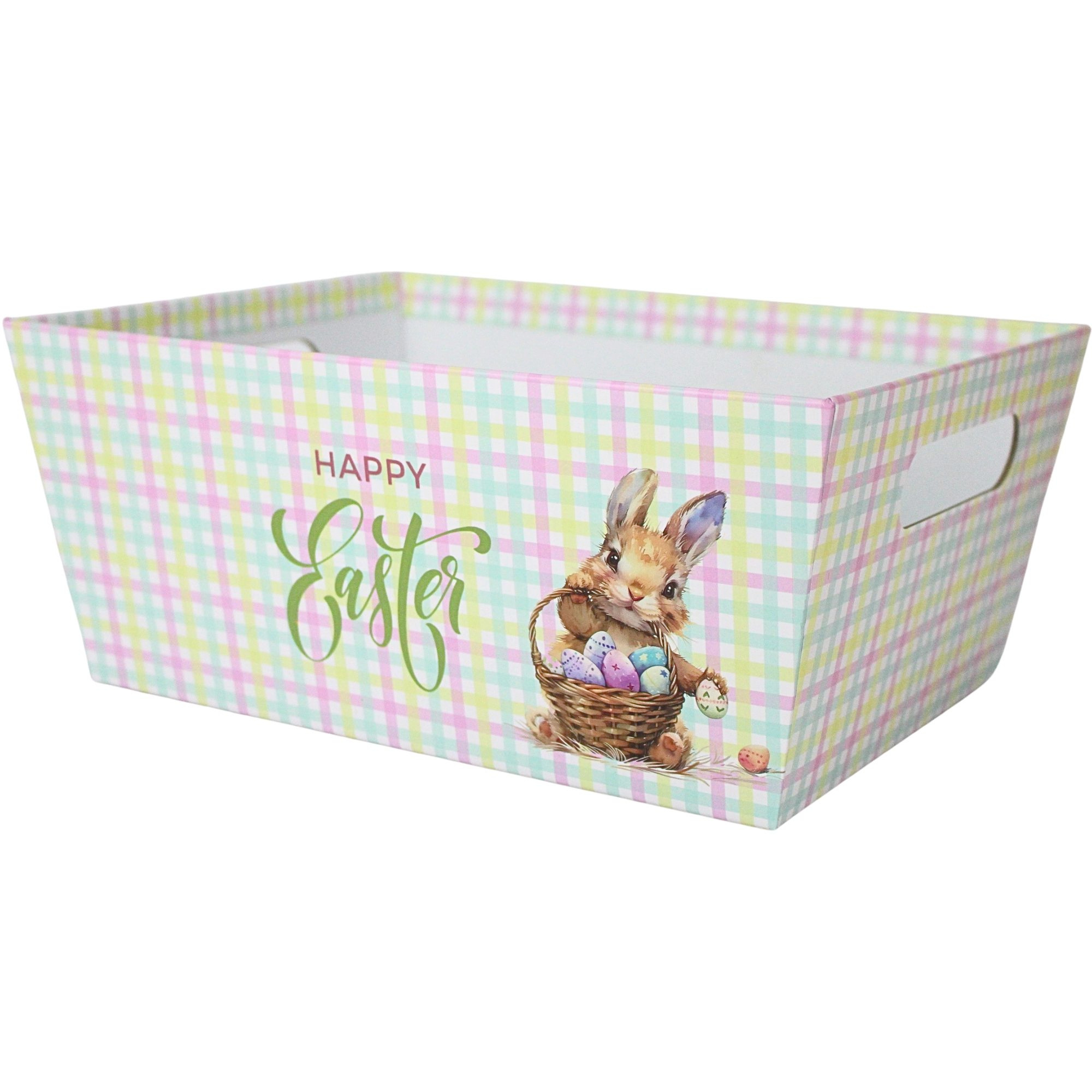 Pastel Easter Bunny and Basket Cardboard Hamper Box - Discount Party ...