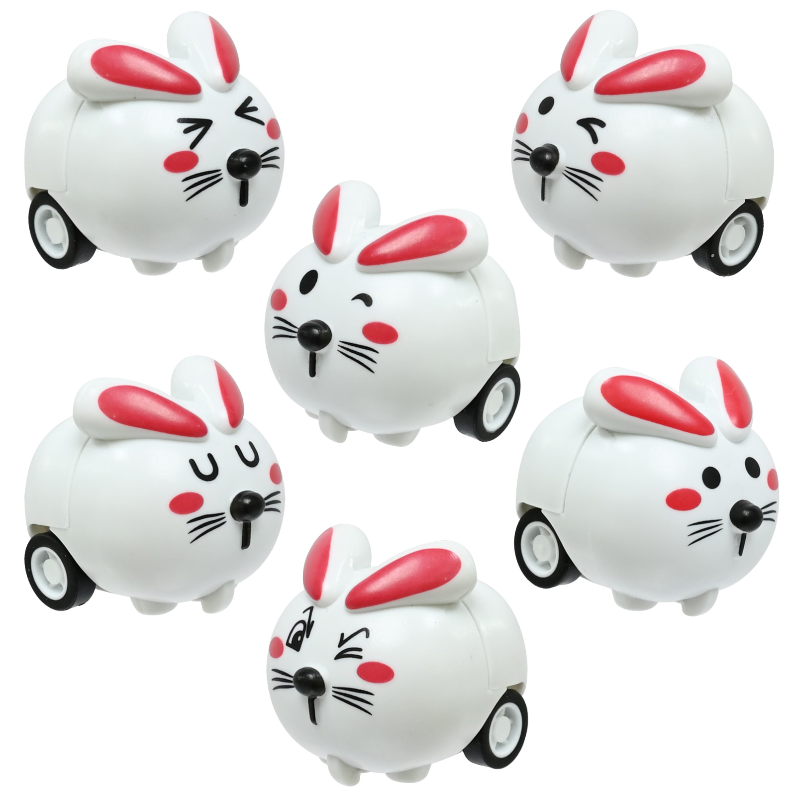 Mini Bunny Rabbit Pull Back Racers (Pack of 6) - Discount Party Supplies