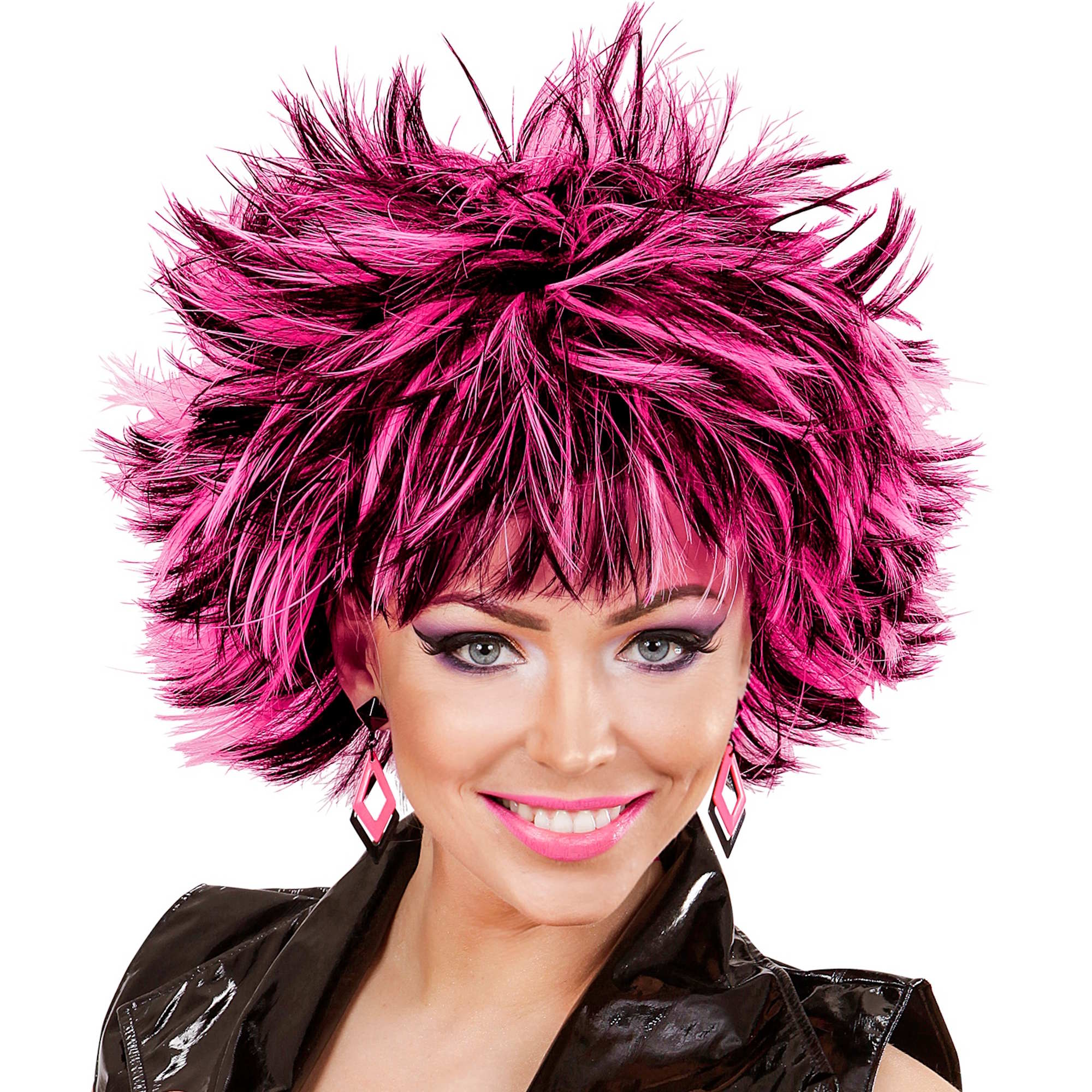 Adult Black and Pink Short Steampunk Wig - Discount Party Supplies