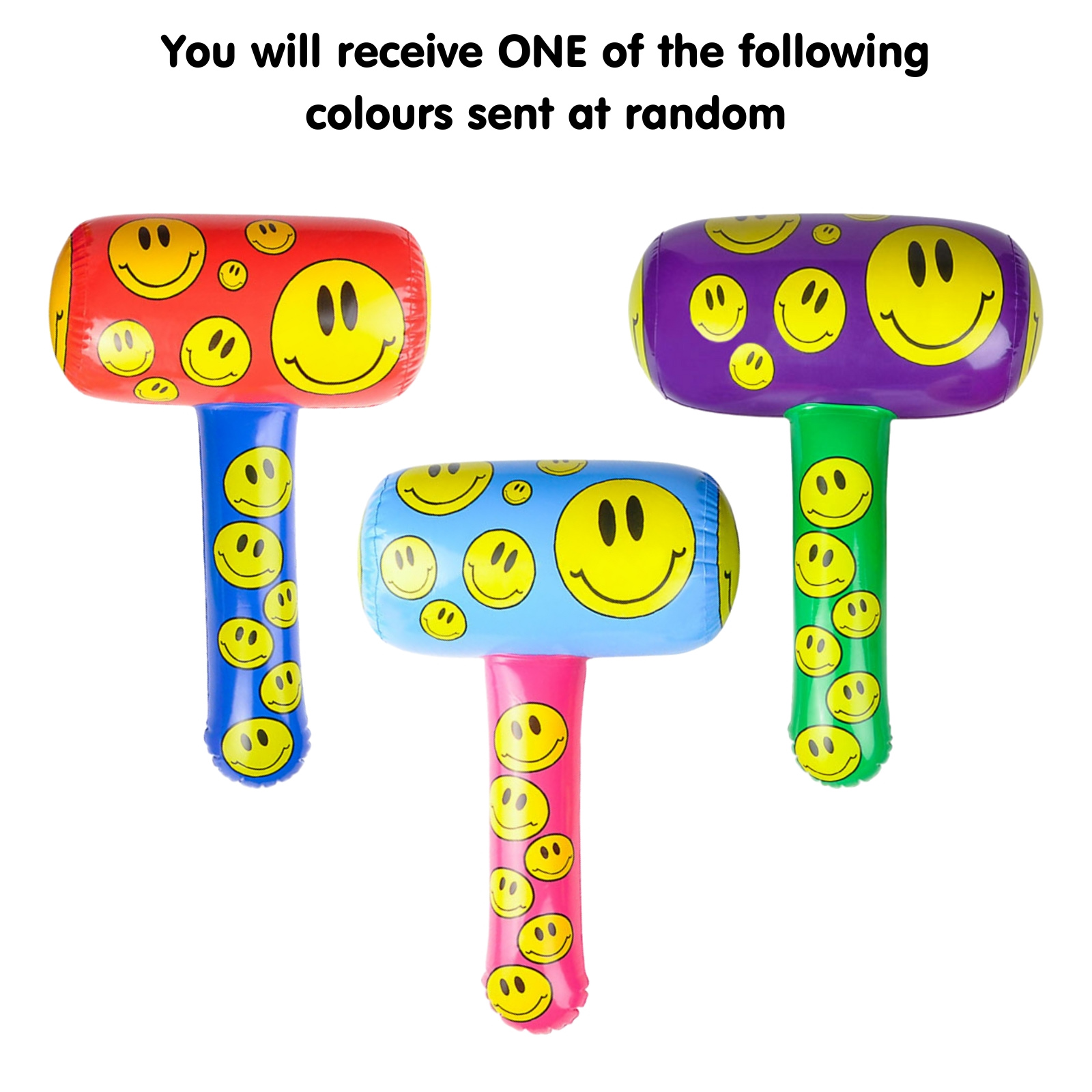 Inflatable Smiley Face Mallet (One Only) | Emoji Party Supplies | Boys ...