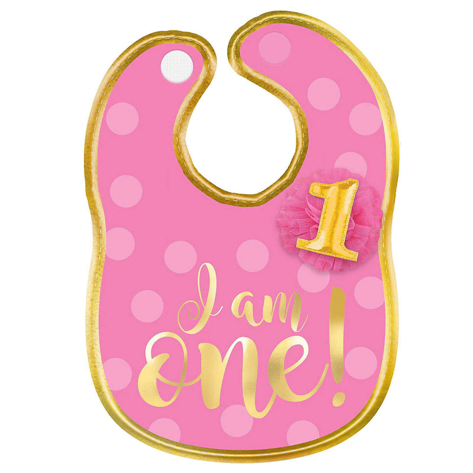 1st Birthday Girls Fabric Bib - Discount Party Supplies