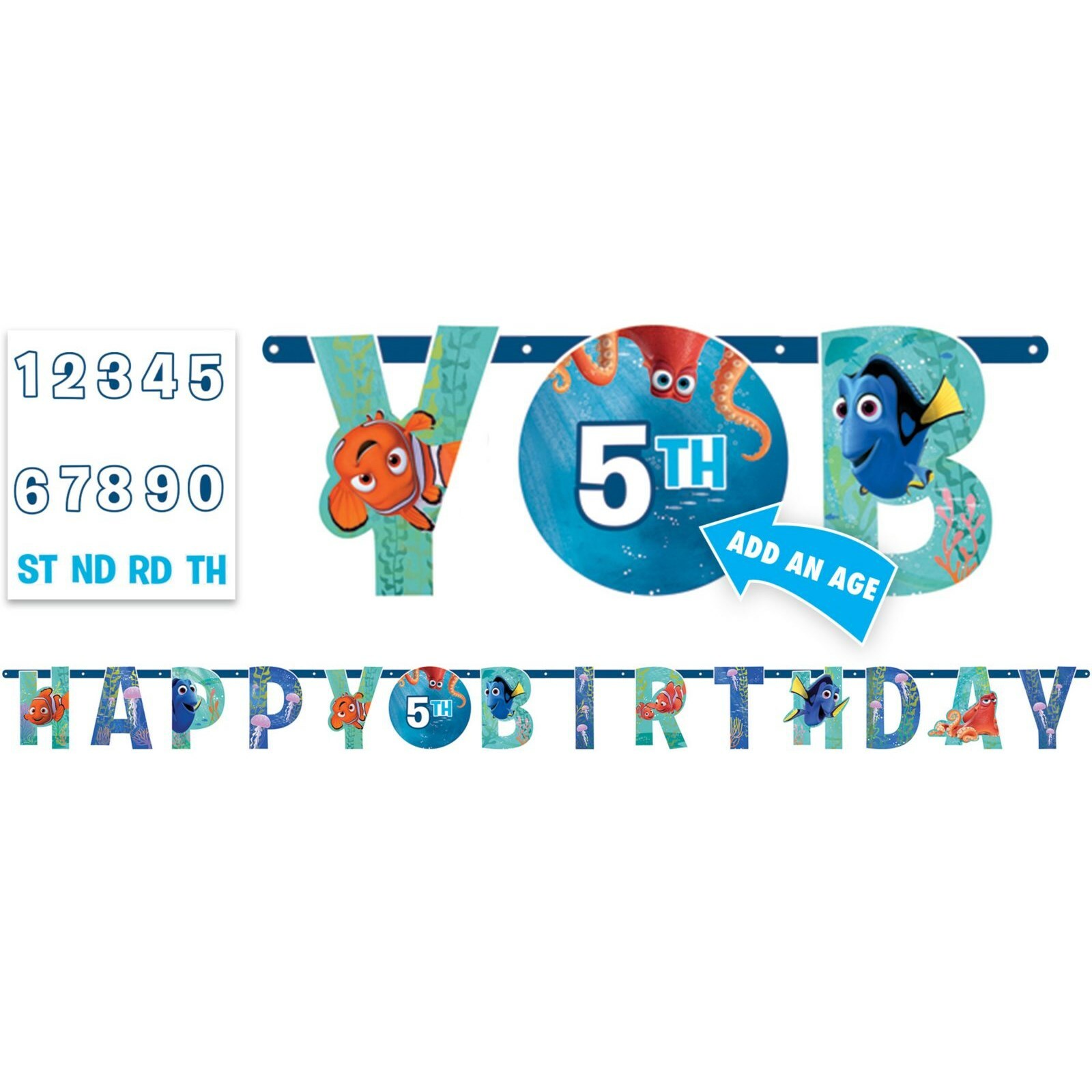 Finding Dory Jumbo Add an Age Banner Kit - Discount Party Supplies