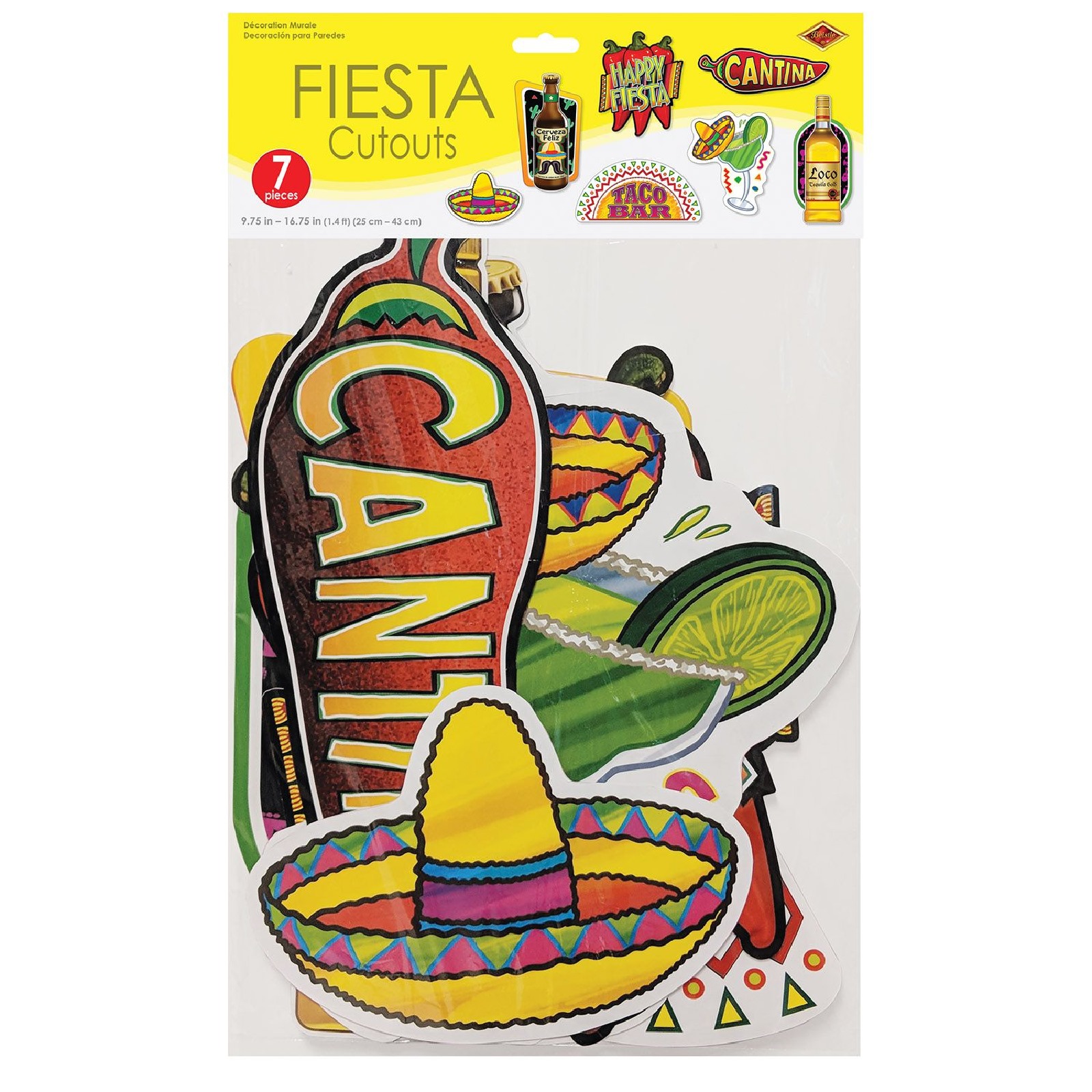 Mexican Fiesta Cutout Wall Decorations (Pack of 7) | Mexican Fiesta ...
