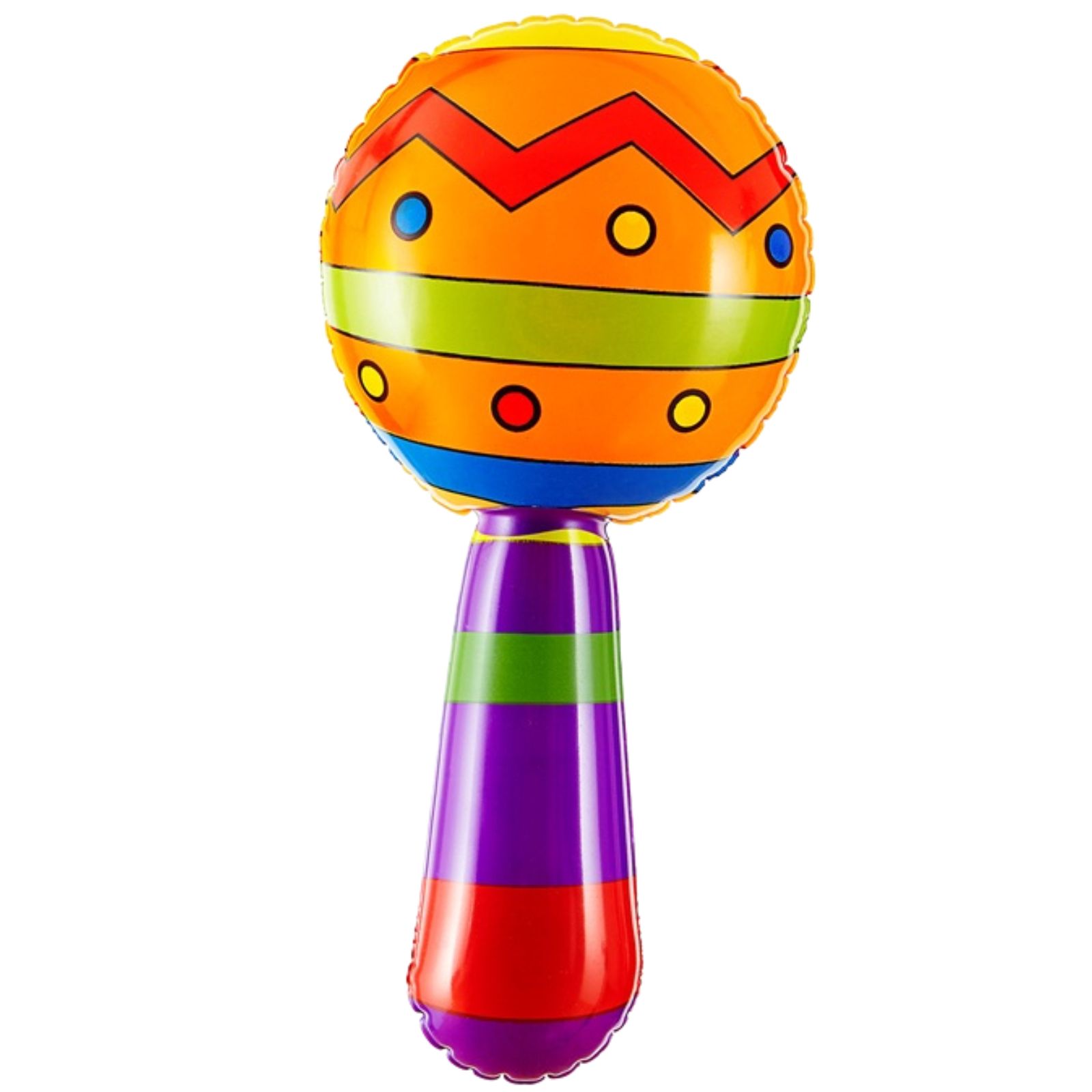 Single Inflatable Maraca With Jingle Bell - Discount Party Supplies