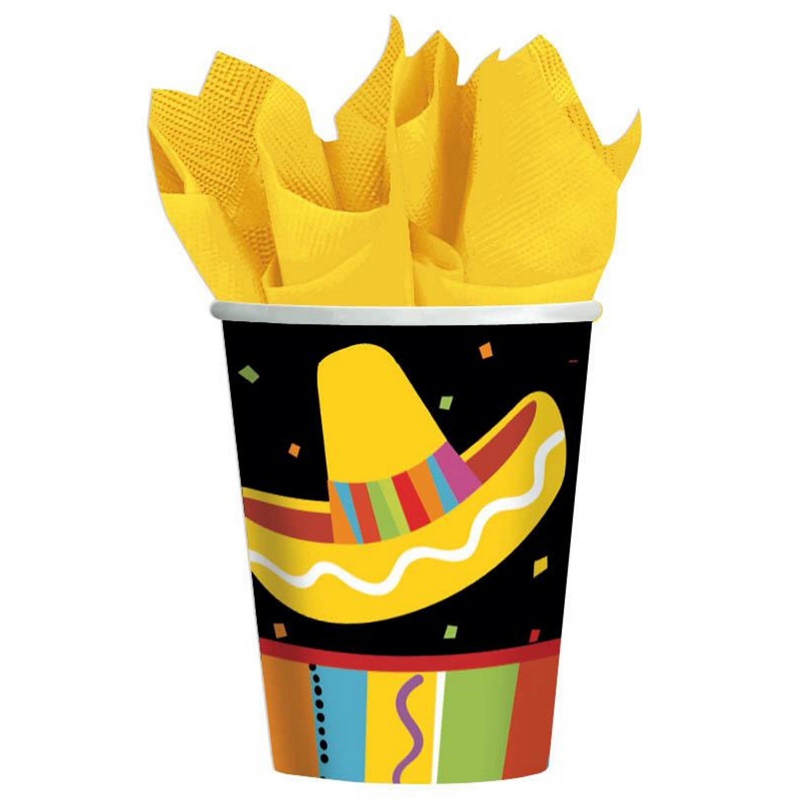 Fiesta Paper Cups (Pack of 8) - Discount Party Supplies
